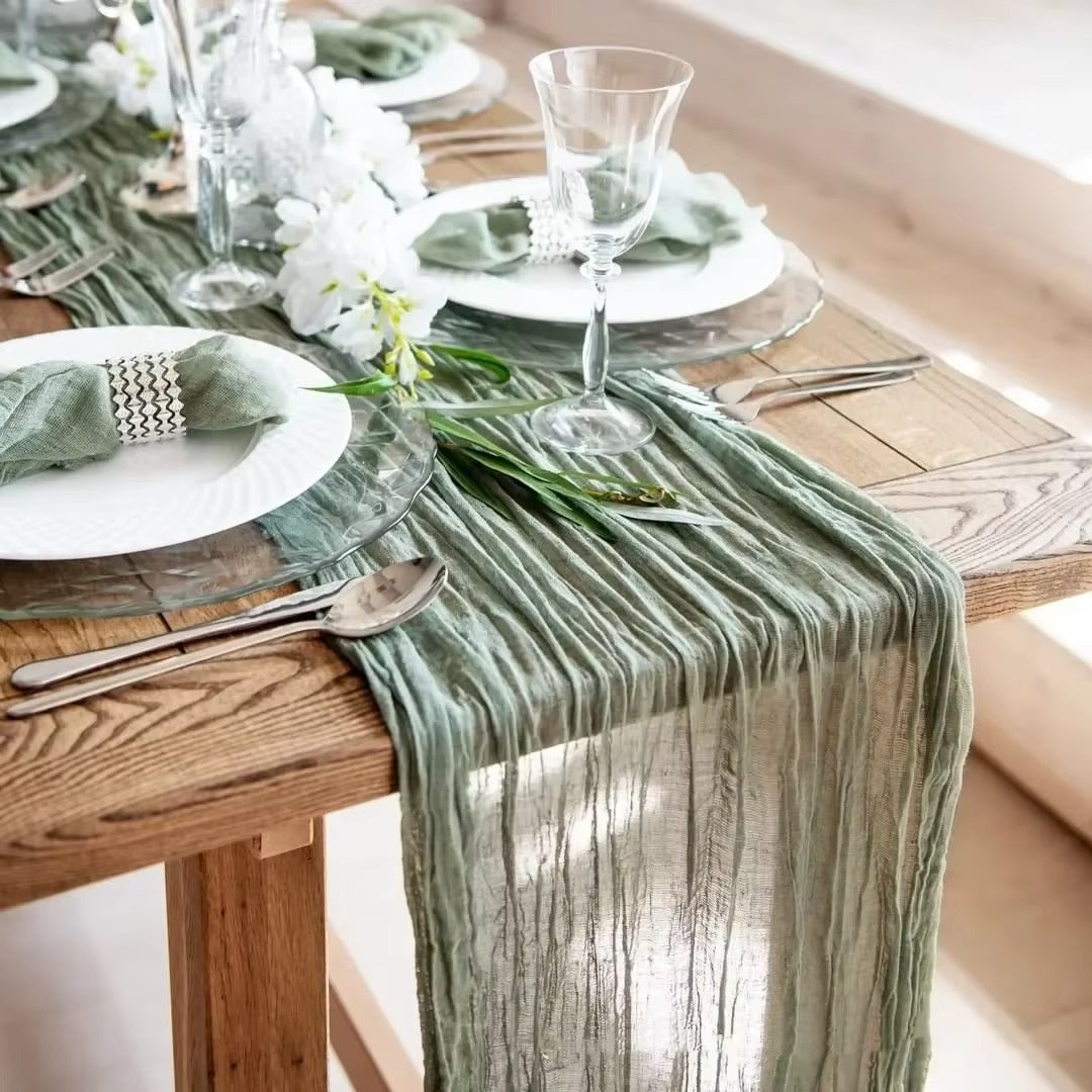 Lilly Lula Cheesecloth Gauze Table Runner Cloth 90 180cm 13 colours