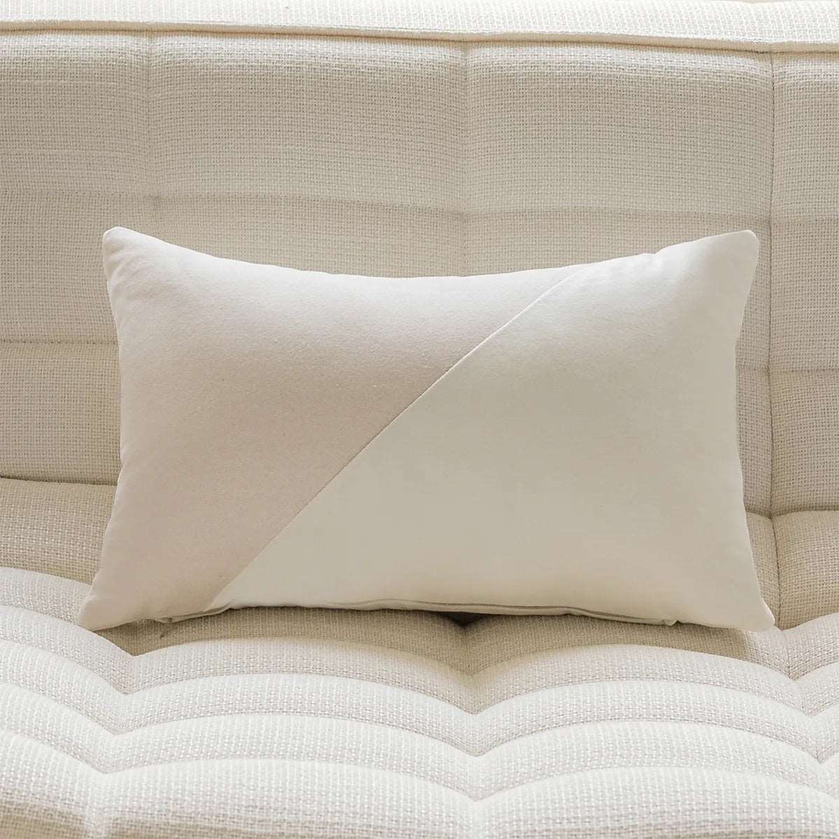 Lilly & Lula | Luxurious White & Beige Velvet Decoration Cushion